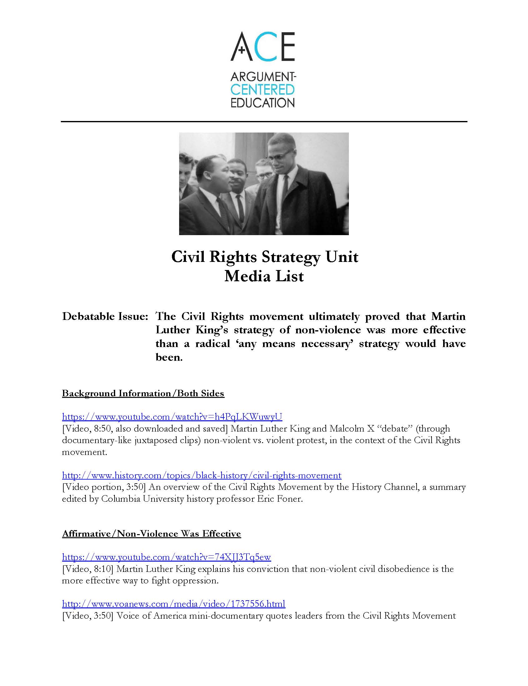 Civil Rights Strategy and Creating Argumentative Claims | Argument ...