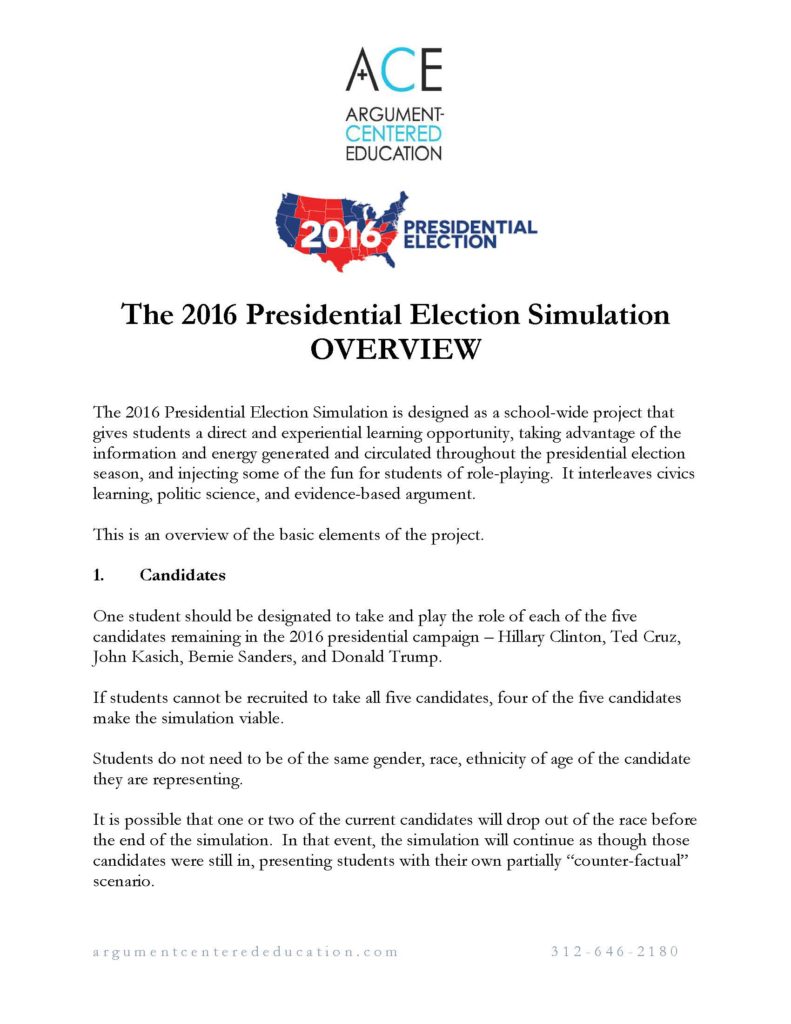 Simulating the 2016 Presidential Election | Argument-Centered Education