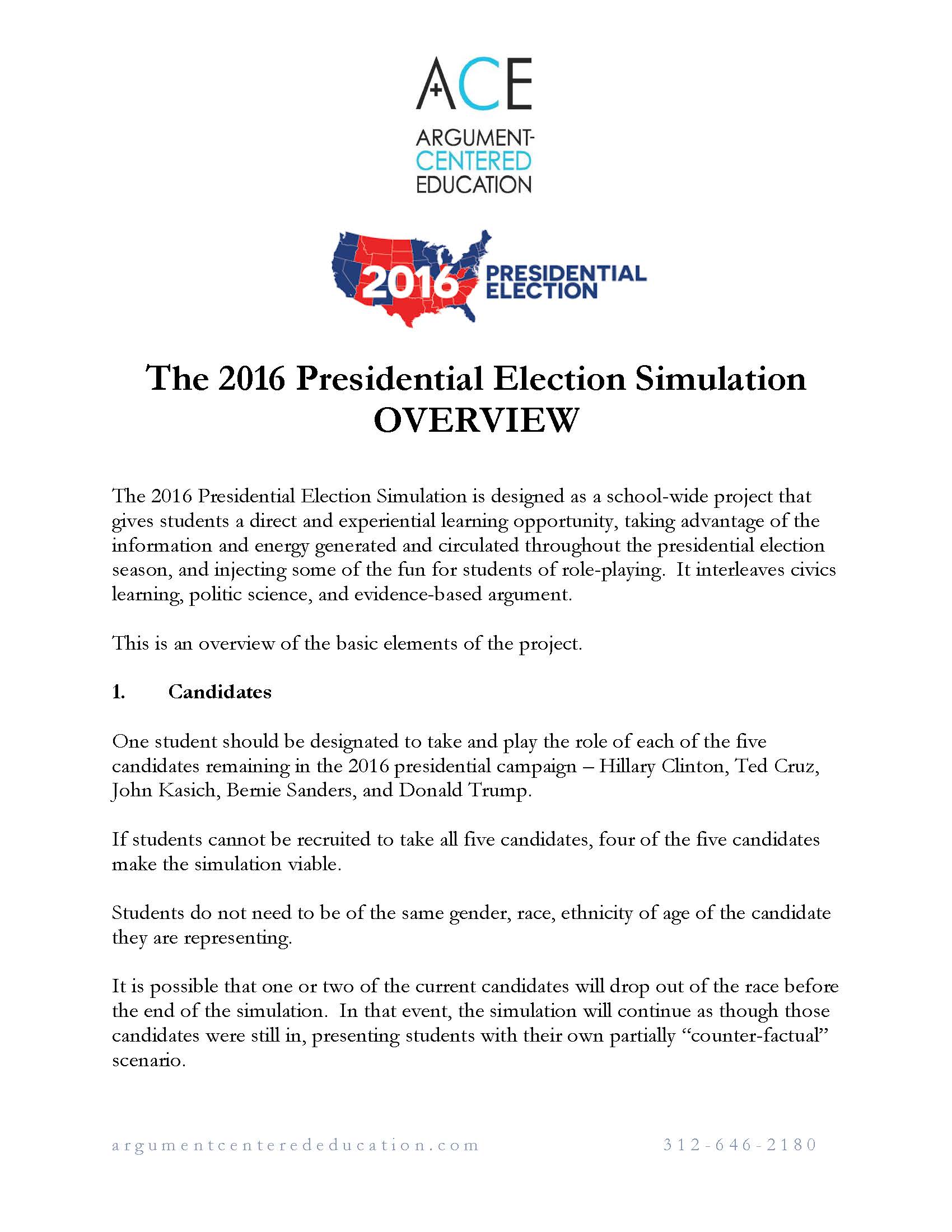 Simulating the 2016 Presidential Election | Argument-Centered Education