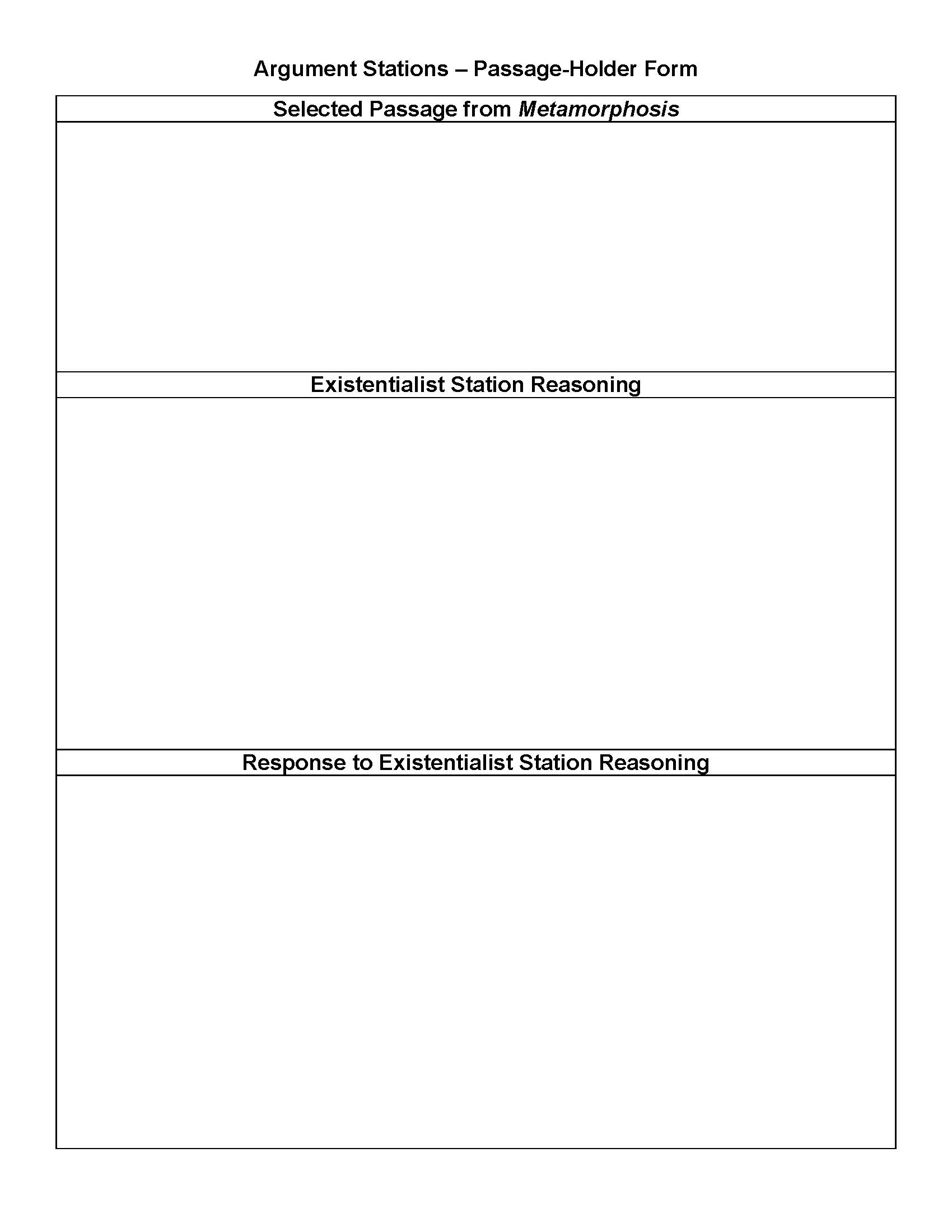 Kafka’s ‘Metamorphosis’ and Argument Stations | Argument-Centered Education