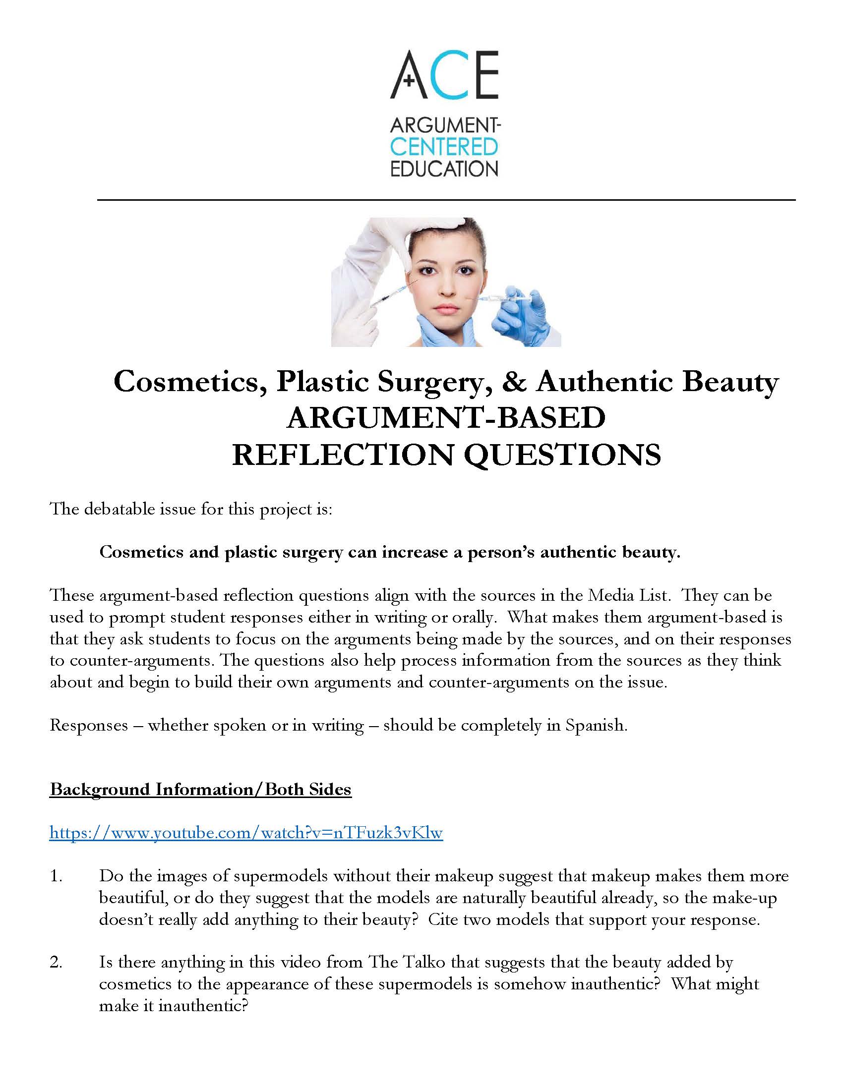 Cosmetics & Plastic Surgery: Debating Authentic Beauty en Español ...
