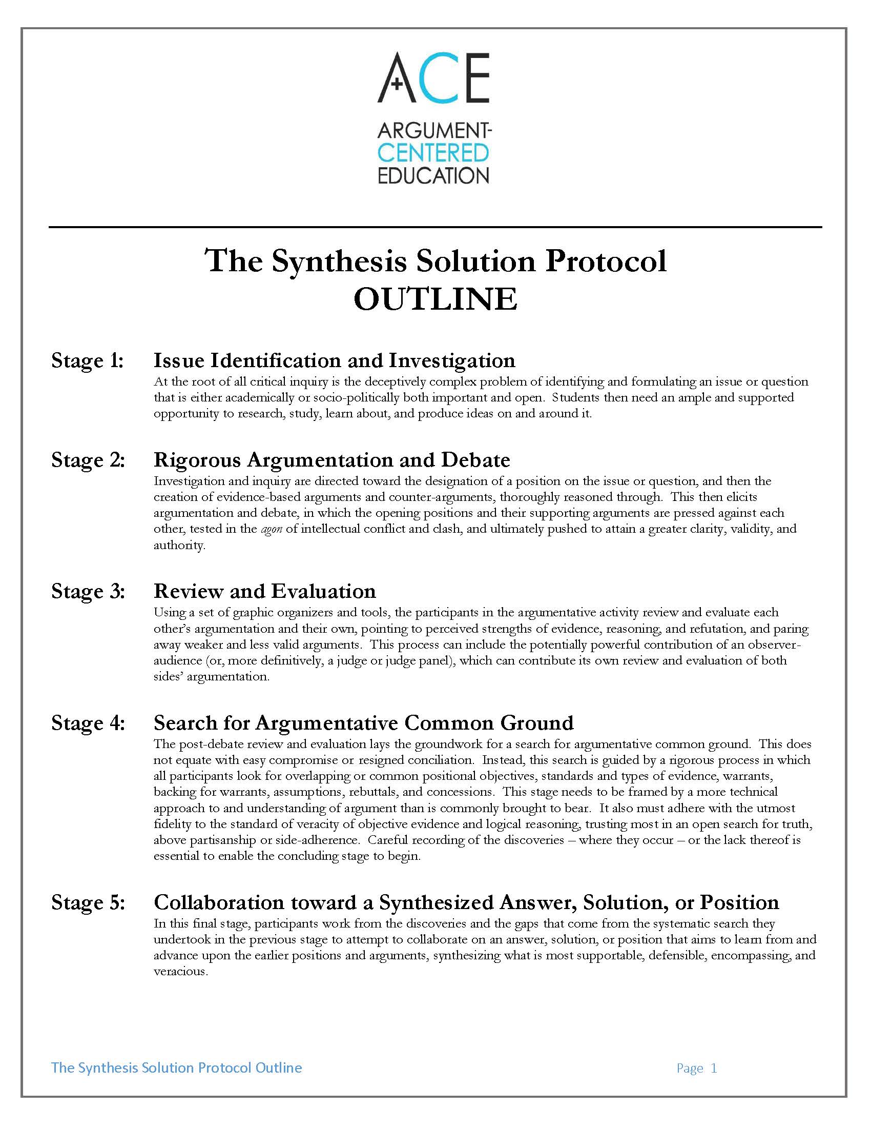 Synthesis Solution Protocol: A Demonstration, Part 2 | Argument ...