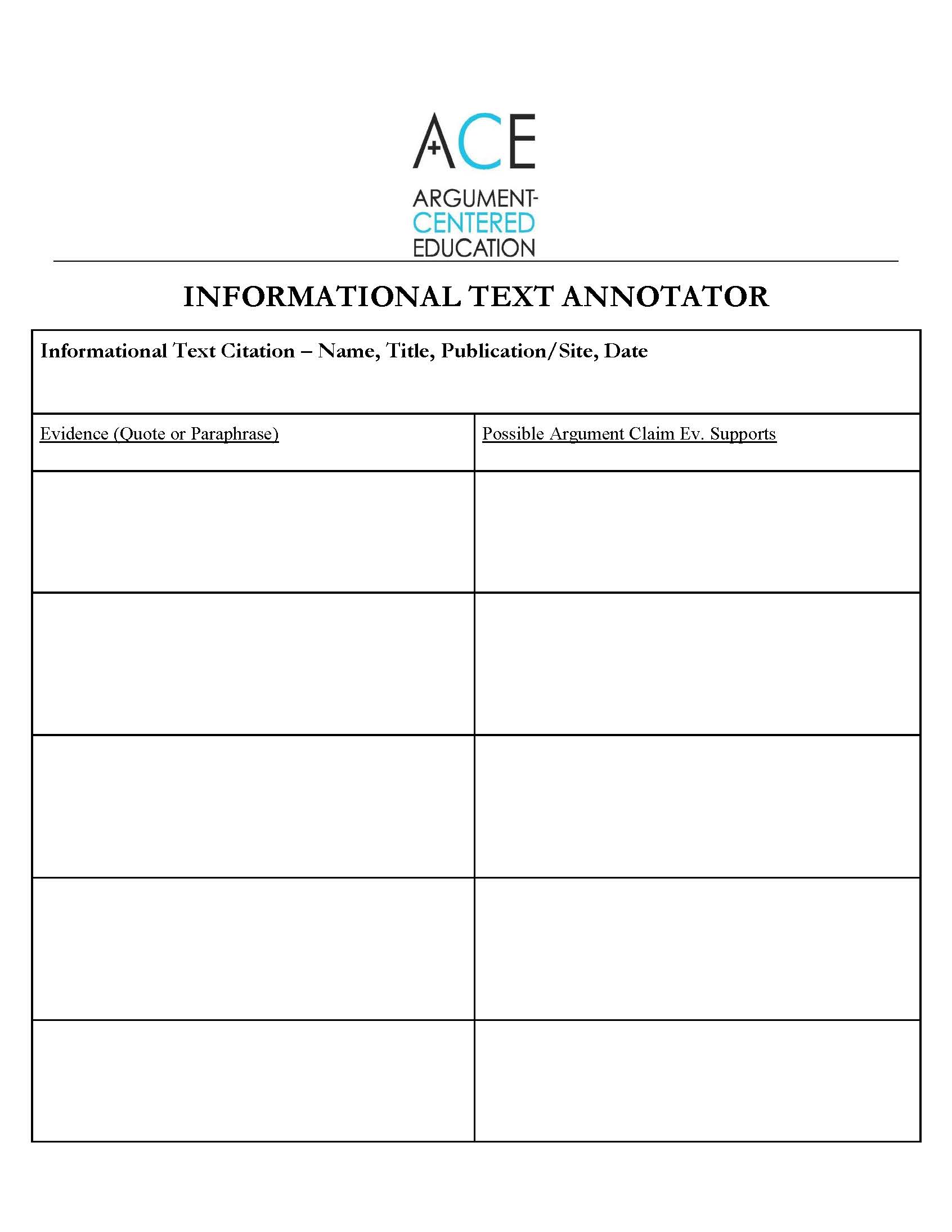 Annotation Strategies In Use In Argument Centered Classrooms Argument Centered Education