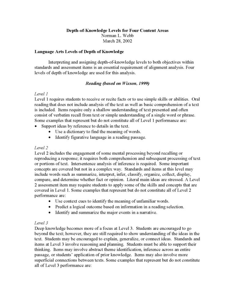 Webb’s Depth of Knowledge Taxonomy and Argumentation | Argument ...