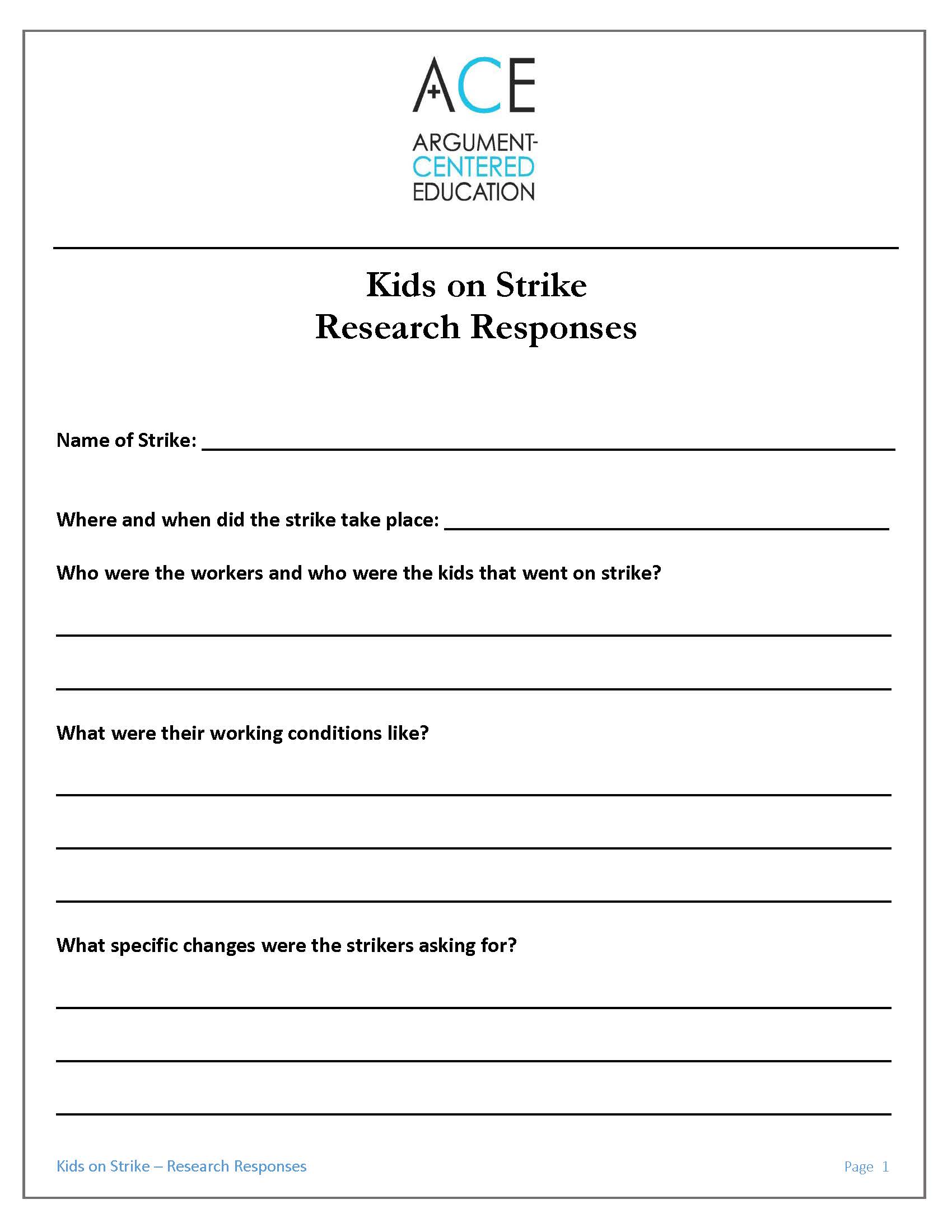 Kids on Strike, Strike Signs, and Analytic Feedback | Argument-Centered ...